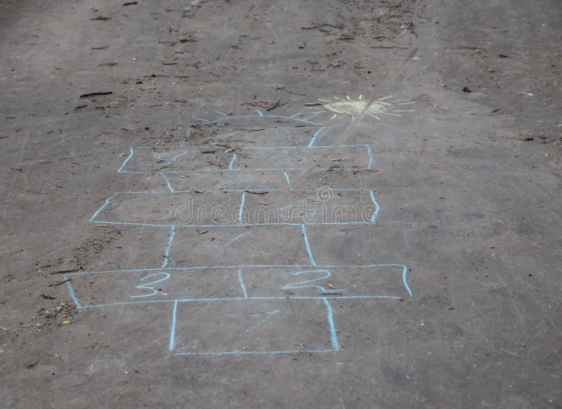Image of Childrens Drawing on the Ground Stock Photo - Image of ...