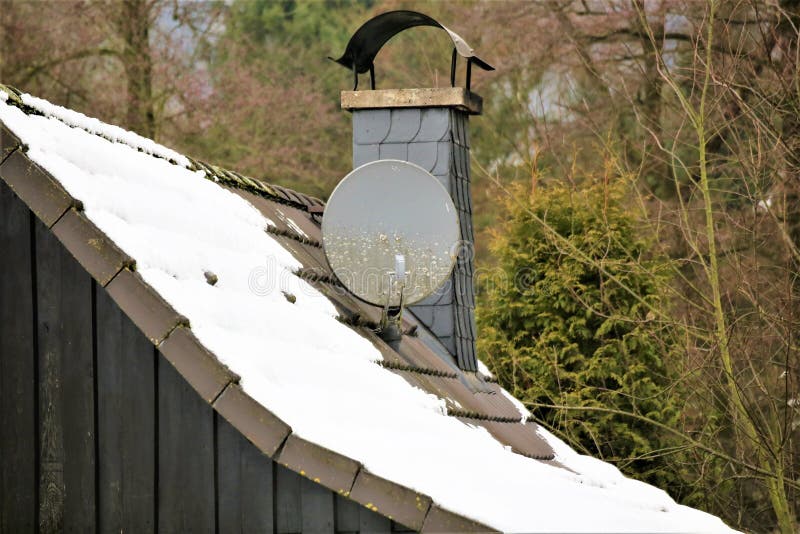 Chimney on the Snow Covered Roof Stock Image - Image of rooftop, winter ...