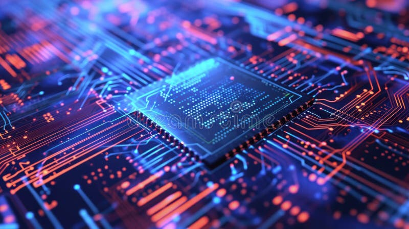 An Image of a Chip at Lightning Speed Chip Stock Photo - Image of blue ...