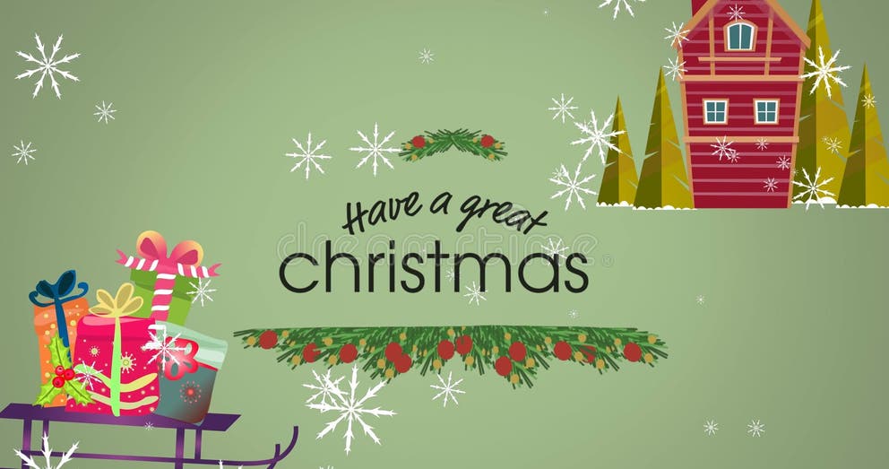 Image of Christmas Icons Over Have a Great Christmas Text Stock ...