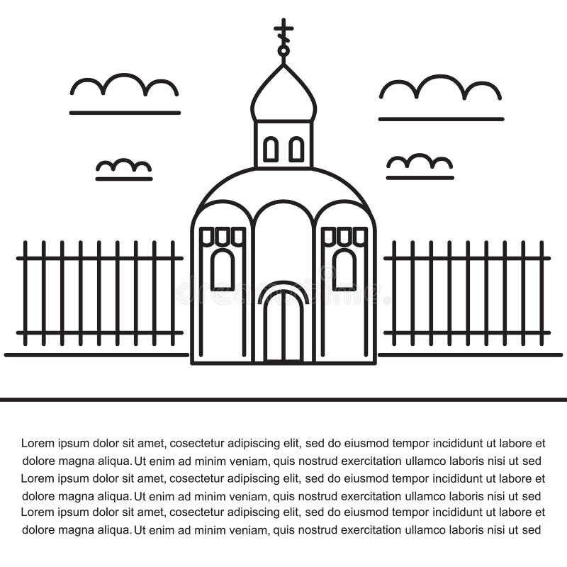 The Image of the Church in the Style of a Line with Space for Your Text ...
