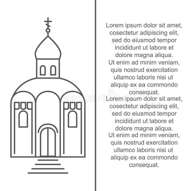 The Image of the Church in the Style of a Line with Space for Your Text ...