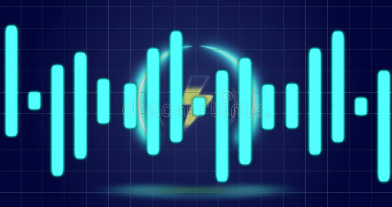 Image of Circle with Flash Over Digital Screen with Financial Graphs ...