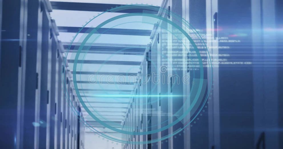 Image of Circular Biometric Eye Scanner and Processing Data Over Server ...