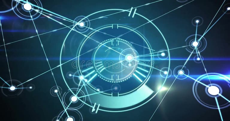 Image of Circular Scanner Processing Over Networks and Blue Lights on ...