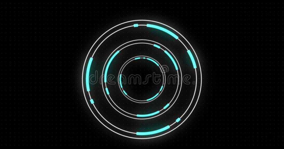 Image of Circular Scope Scanning with Flashing Red Lights on Black ...