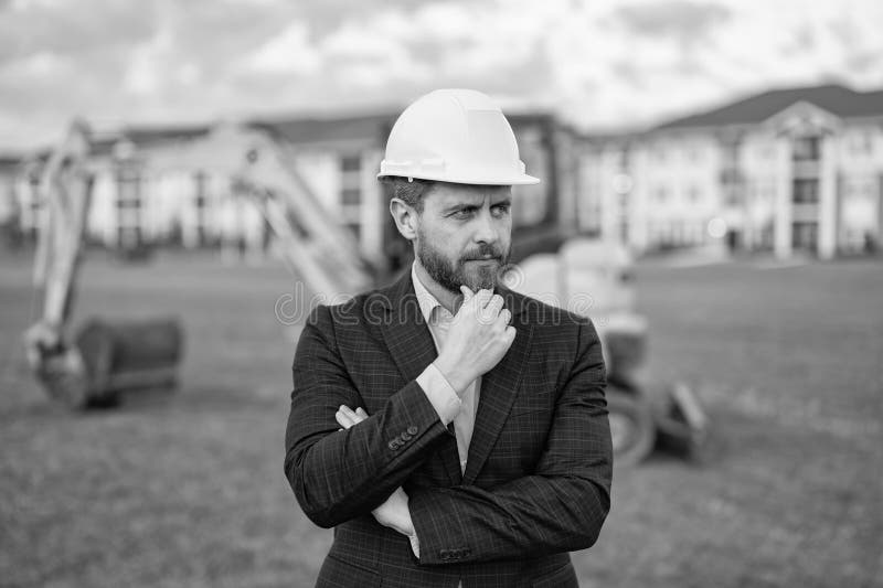 Image of Civil Engineering Supervisor Wearing Hardhat. Civil ...