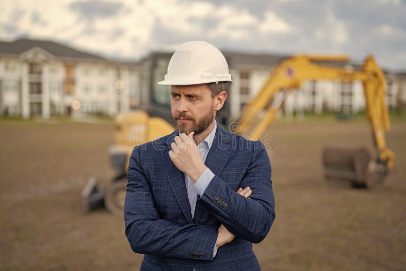 Image of Civil Engineering Supervisor Wearing Hardhat. Civil ...