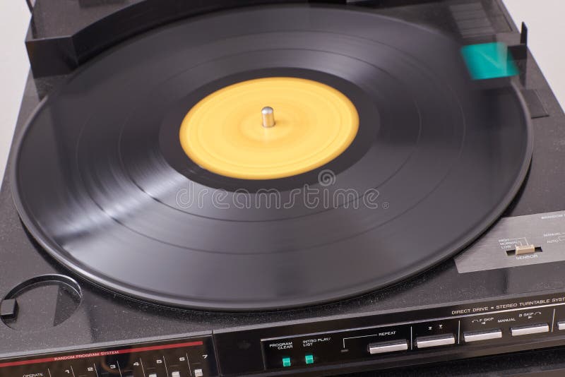 Classic Lp Disc Player with Moving Disc Stock Photo - Image of movement ...