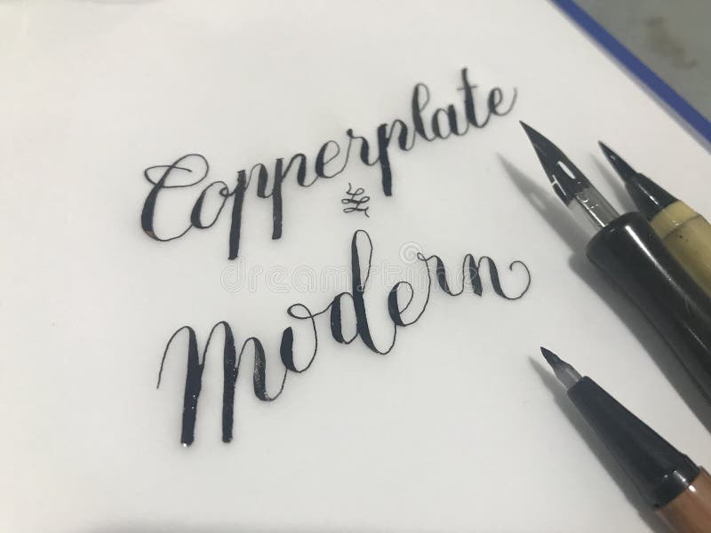 Modern Calligraphy Style Script Sample Stock Photo - Image of ...