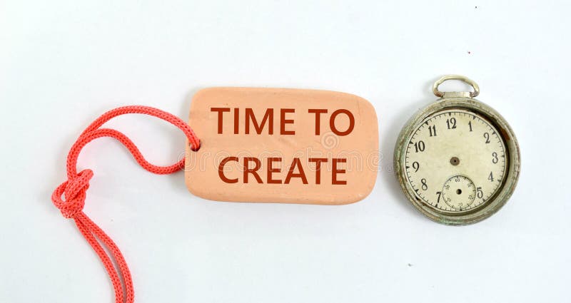 Clay Plate and Vintage Clock with Text Time To Create Stock Photo ...