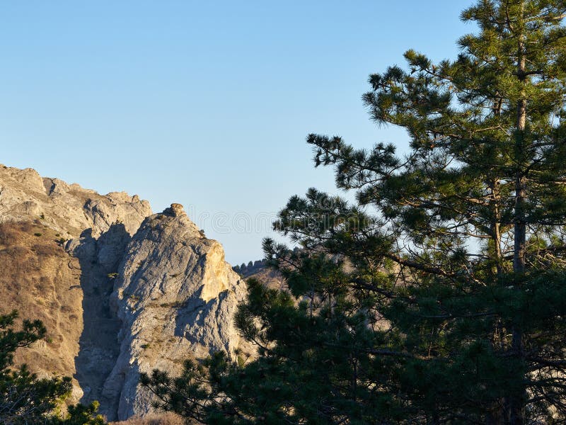 Image of Cliff in Early Spring. Stock Photo - Image of mountains ...
