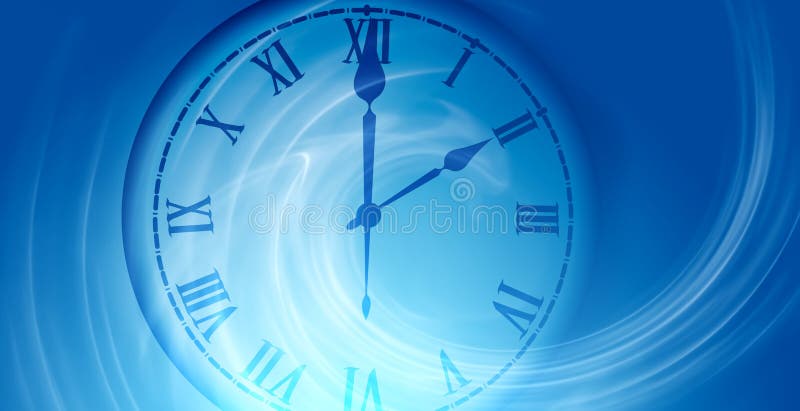 Image of a Clock Face on a Blurred Blue Abstract Background Stock ...