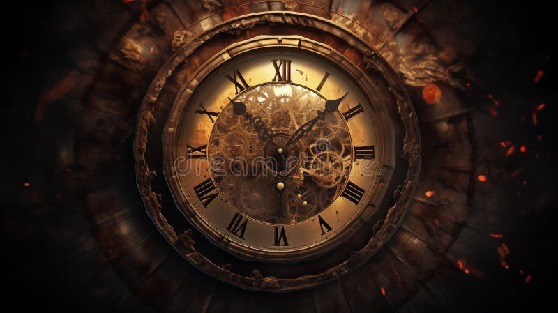 An Image of a Clock Made with Clocks, Gears, and Other Things Stock ...