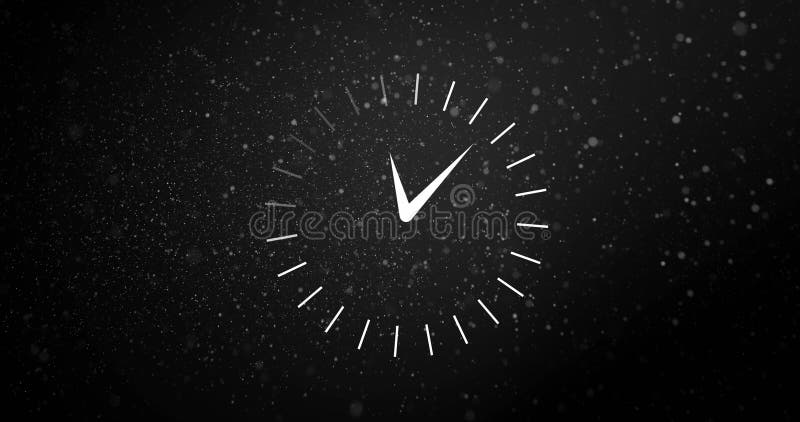 Image of Clock Moving Over Dust on Black Background Stock Illustration ...