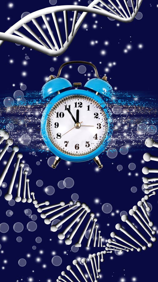 Image of a Clock with Particles Coming Off of it Against the Background ...