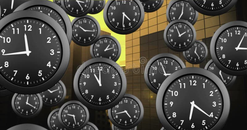 Image of Clocks Moving Over Cityscape Stock Image - Image of cityscape ...