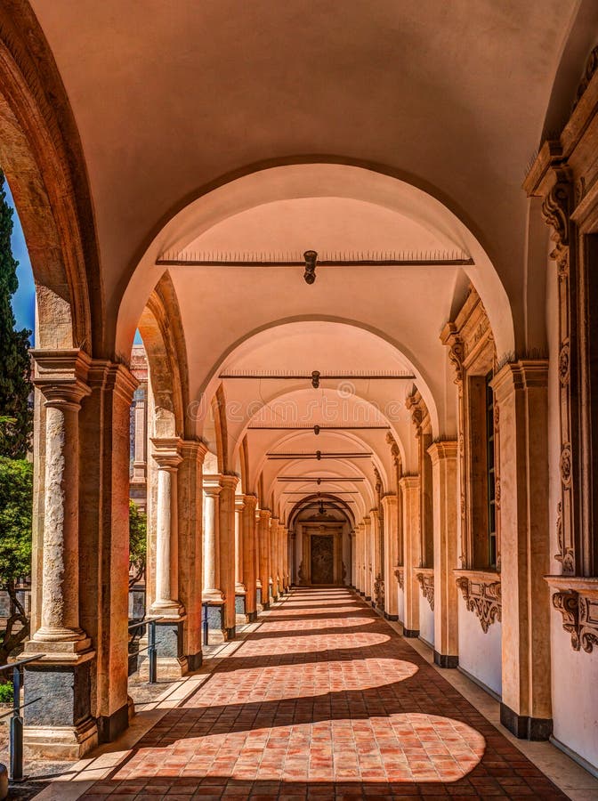 Image of the Cloister Arches Inside a Monastery. Stock Photo - Image of ...