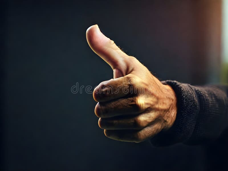 Image of the Close Shot of Someone Hand Showing Thumbs Up. Stock ...