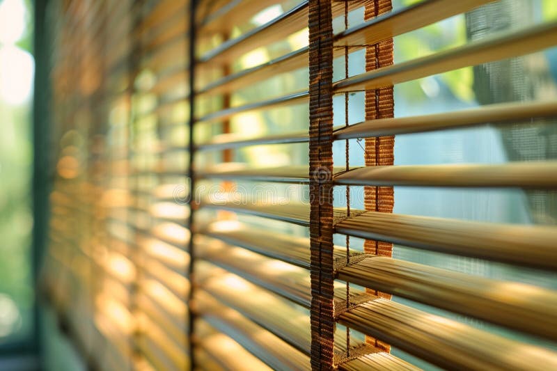 Image Close Up of Bamboo Blind with Soft Focus Effect, Evoking ...