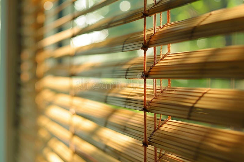Image Close Up of Bamboo Blind with Soft Focus Effect, Evoking ...