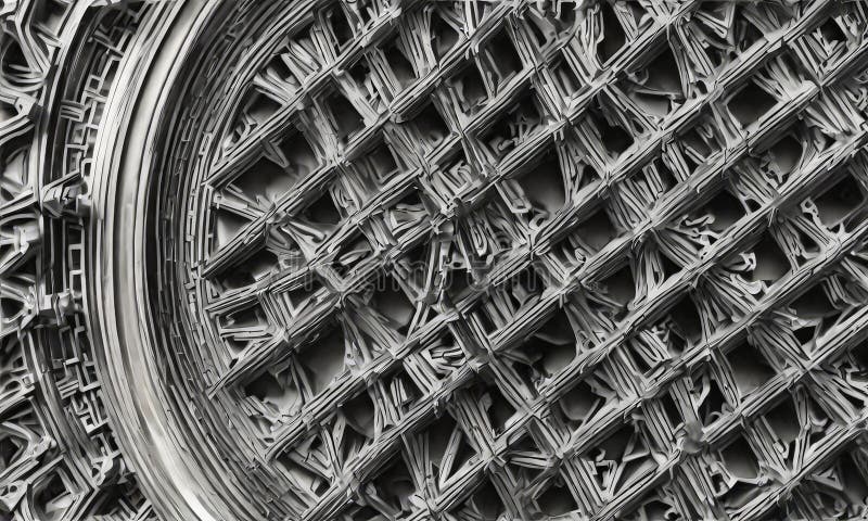 Close-up View Metal Lattice Structure Reveals Complex Pattern ...