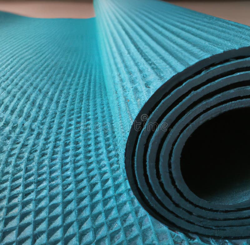 Image of Close Up of Blue Yoga Mat with Pattern Stock Image - Image of ...