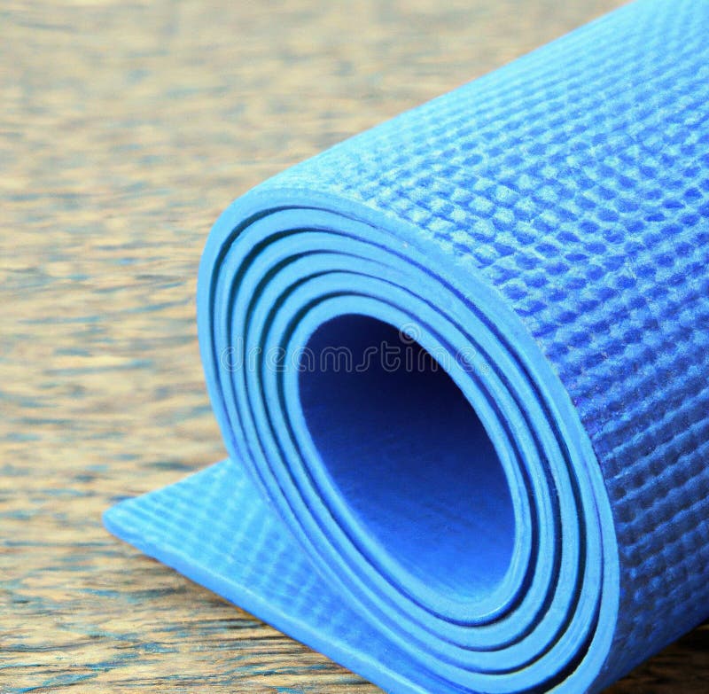 Image of Close Up of Blue Yoga Mat with Pattern Stock Photo - Image of ...