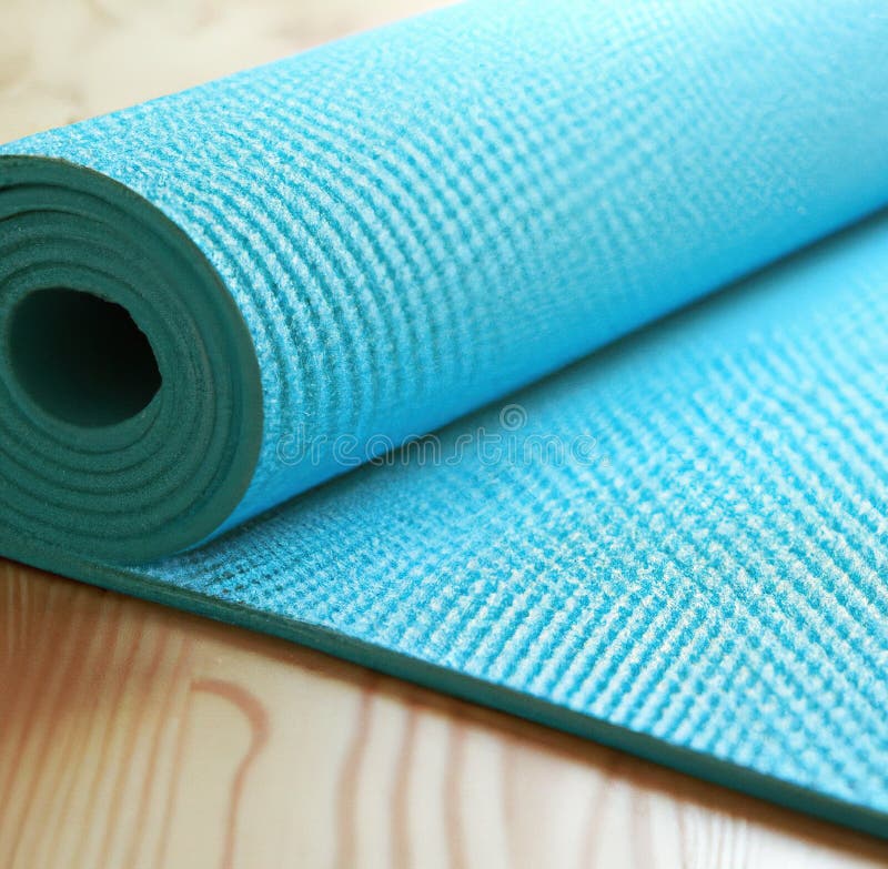 Image of Close Up of Blue Yoga Mat with Pattern Stock Image - Image of ...