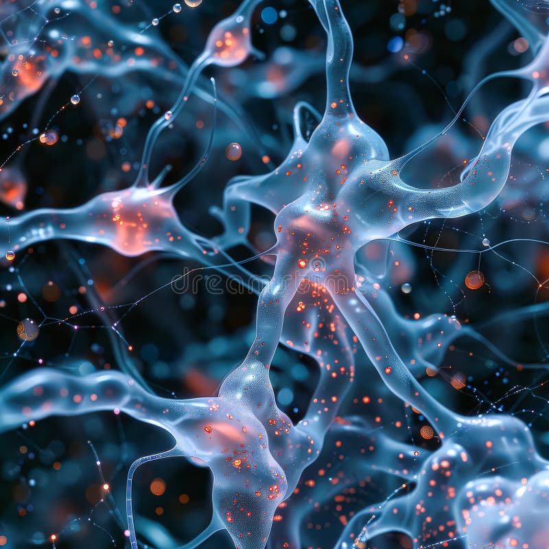 The Image is a Close Up of a Brain with Many Neurons Stock Image ...