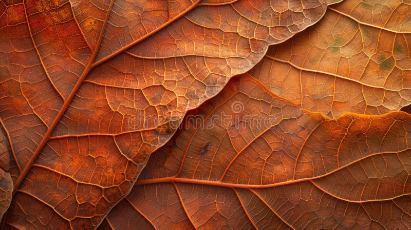 The Image is a Close-up of a Brown Leaf Withering. the Veins of the ...