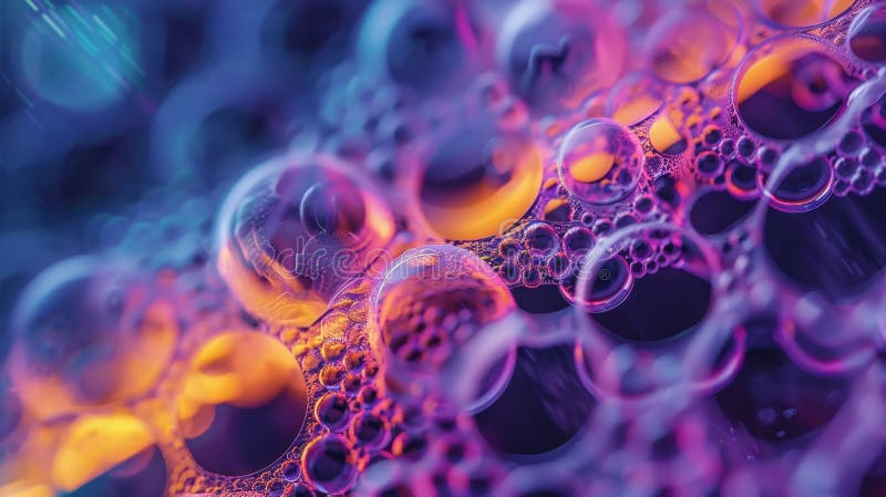 The Image is a Close Up of a Colorful, Bubbly Surface with Many Small ...