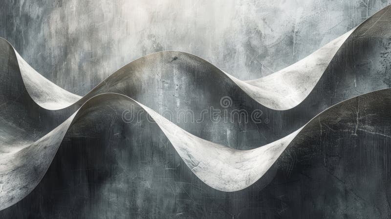 The Image is a Close-up of a Concrete Wall with a Wave-like Pattern ...