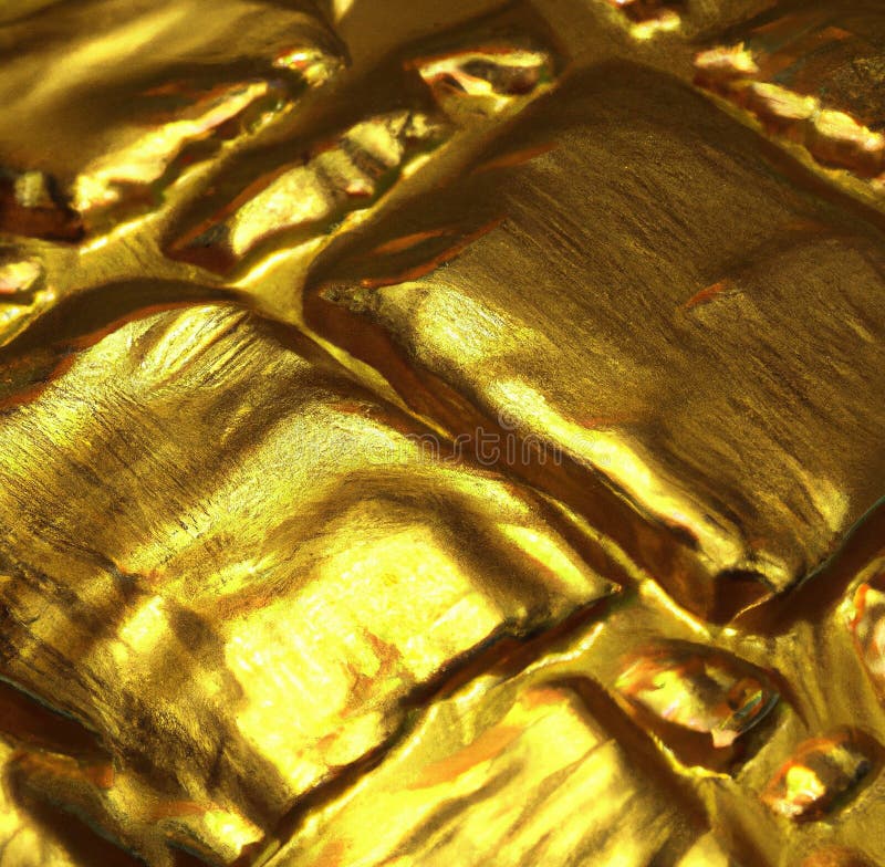 Image of Close Up of Details of Gold Texture with Copy Space Stock ...