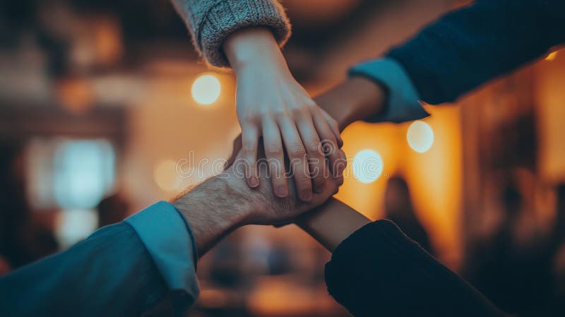 An Image of Close-up Hands of Business Partners Supporting One Another ...