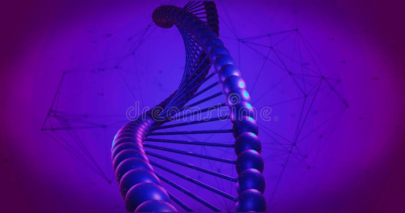 Image of Dna Strand and Data Processing Over Caucasian Scientist in Lab ...