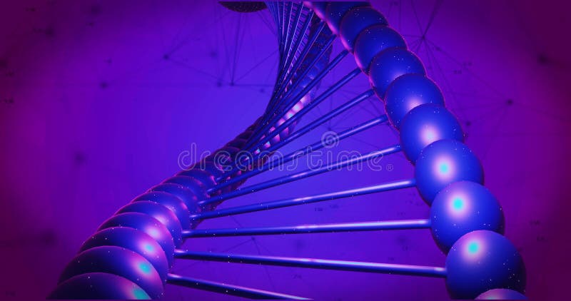 Image of Dna Strand and Data Processing Over Caucasian Scientist in Lab ...