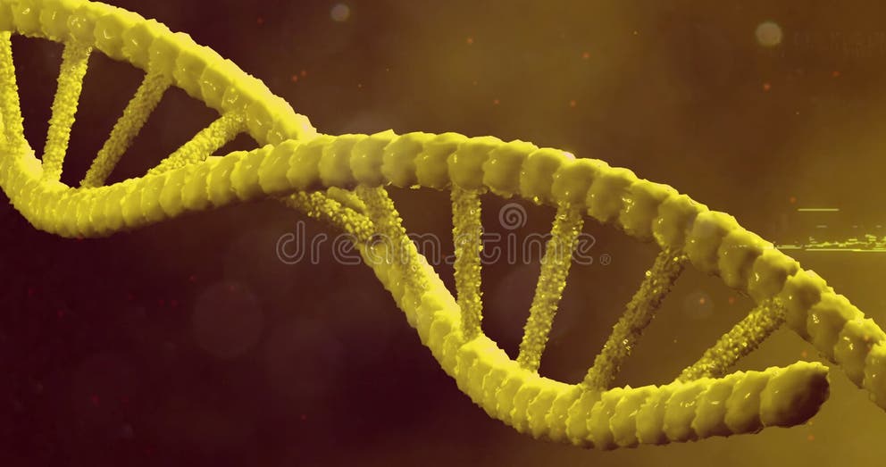 Image of Close Up of Macro Yellow Dna Strand Stock Illustration ...