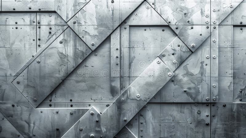 The Image is a Close-up of a Metal Wall with Rivets Stock Illustration ...