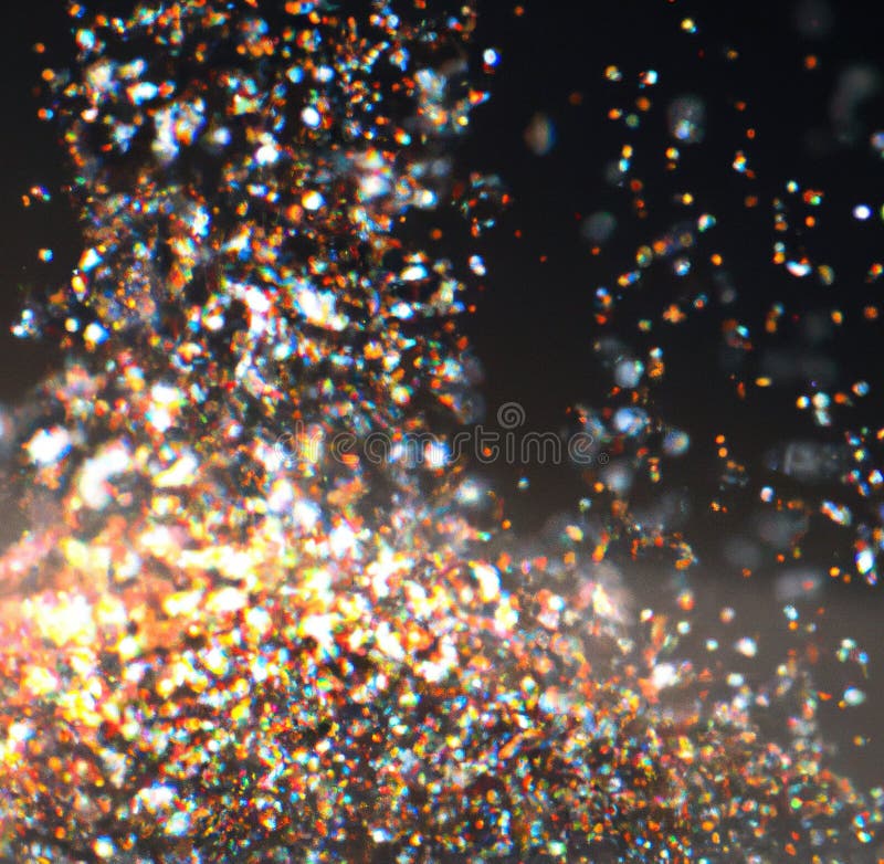 Image of Close Up of Multiple Colourful Particles on Dark Background ...