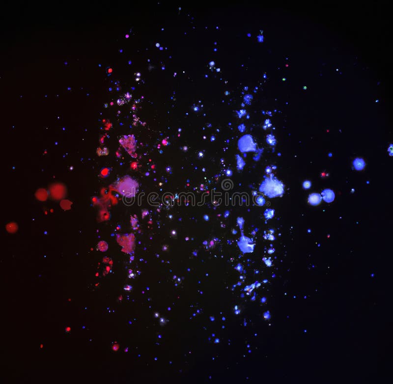 Image of Close Up of Multiple Colourful Particles on Dark Background ...