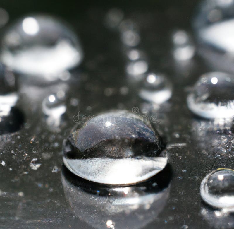 Image of Close Up of Multiple Rain Drops on Grey Surface Stock Photo ...