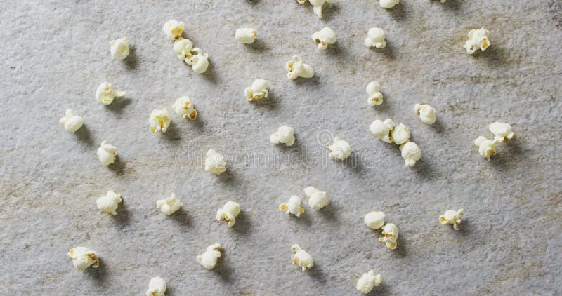 Image of Close Up of Popcorn on Gray Background Stock Photo - Image of ...