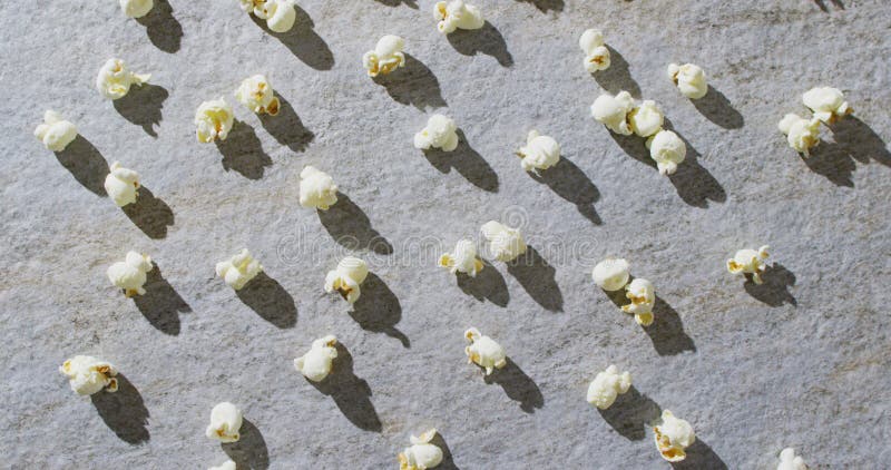 Image of Close Up of Popcorn on Gray Background Stock Photo - Image of ...