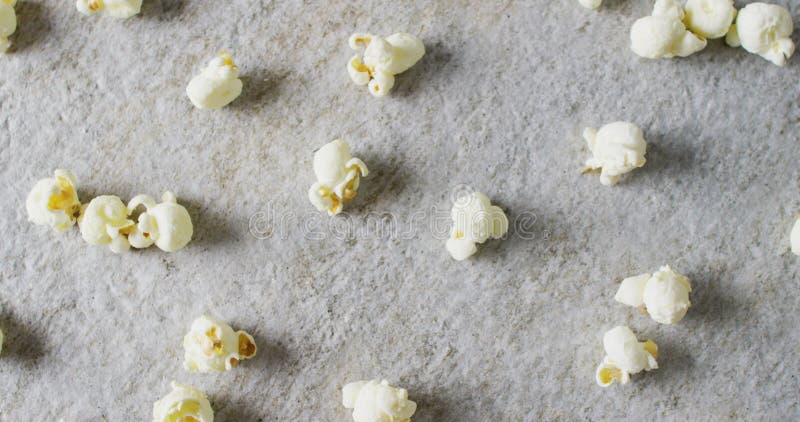 Image of Close Up of Popcorn on Gray Background Stock Image - Image of ...