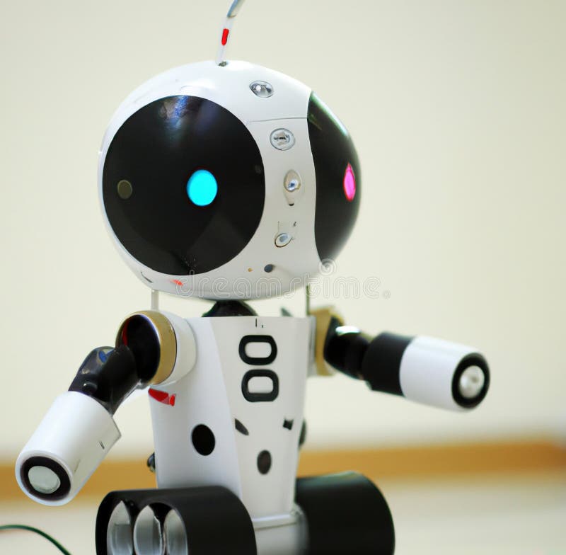 Image of Close Up of Robot with Copy Space on White Background Stock ...