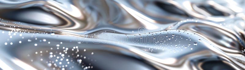The Image is a Close-up of a Shiny, Silver-colored Liquid Stock ...