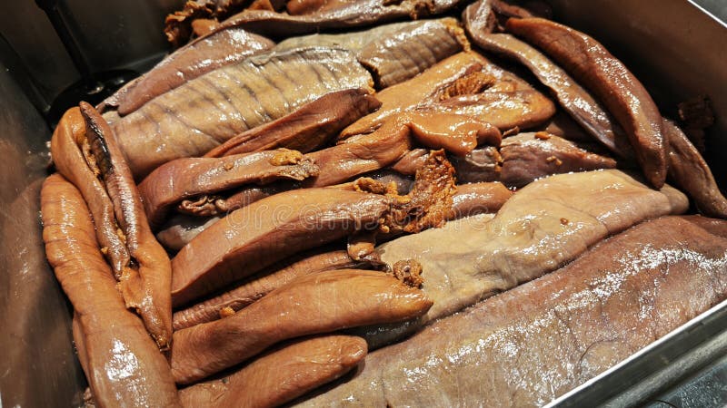 Close Up Stack of the Fish Rue on the Tray. Stock Photo - Image of ...