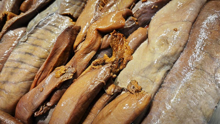 Close Up Stack of the Fish Rue on the Tray. Stock Image - Image of ...