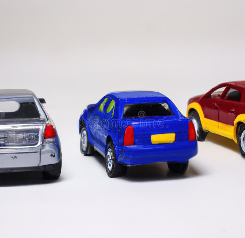 Image of Close Up of Three Car Models on White Background Stock Photo ...
